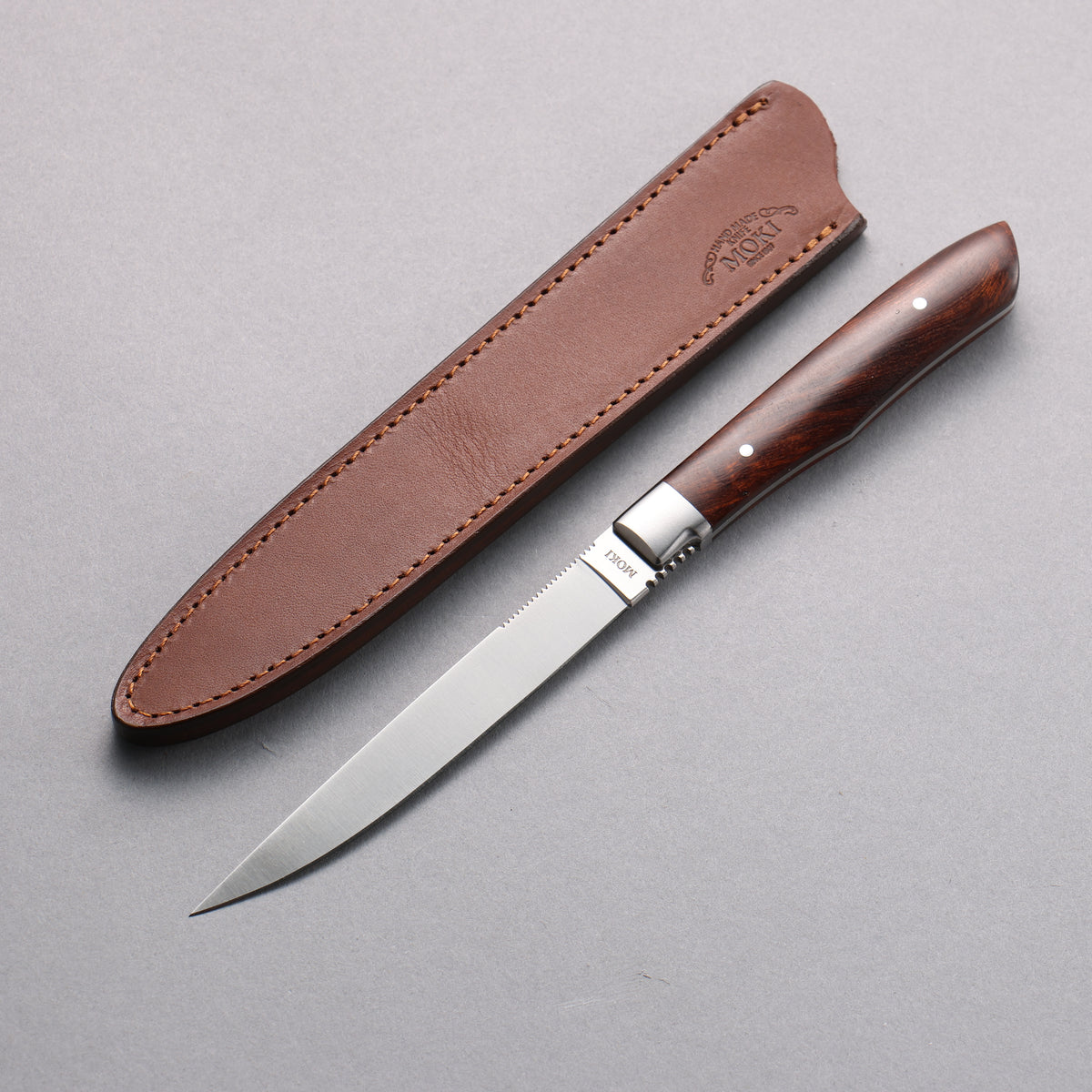 Moki Knife AUS8 Steak 75mm Ironwood Handle with Sheath – Seisuke Knife