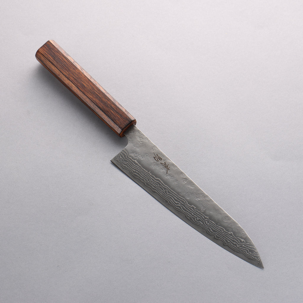 Seisuke Stainless Steel 440C Hammered Damascus Gyuto 180mm Oak Handle