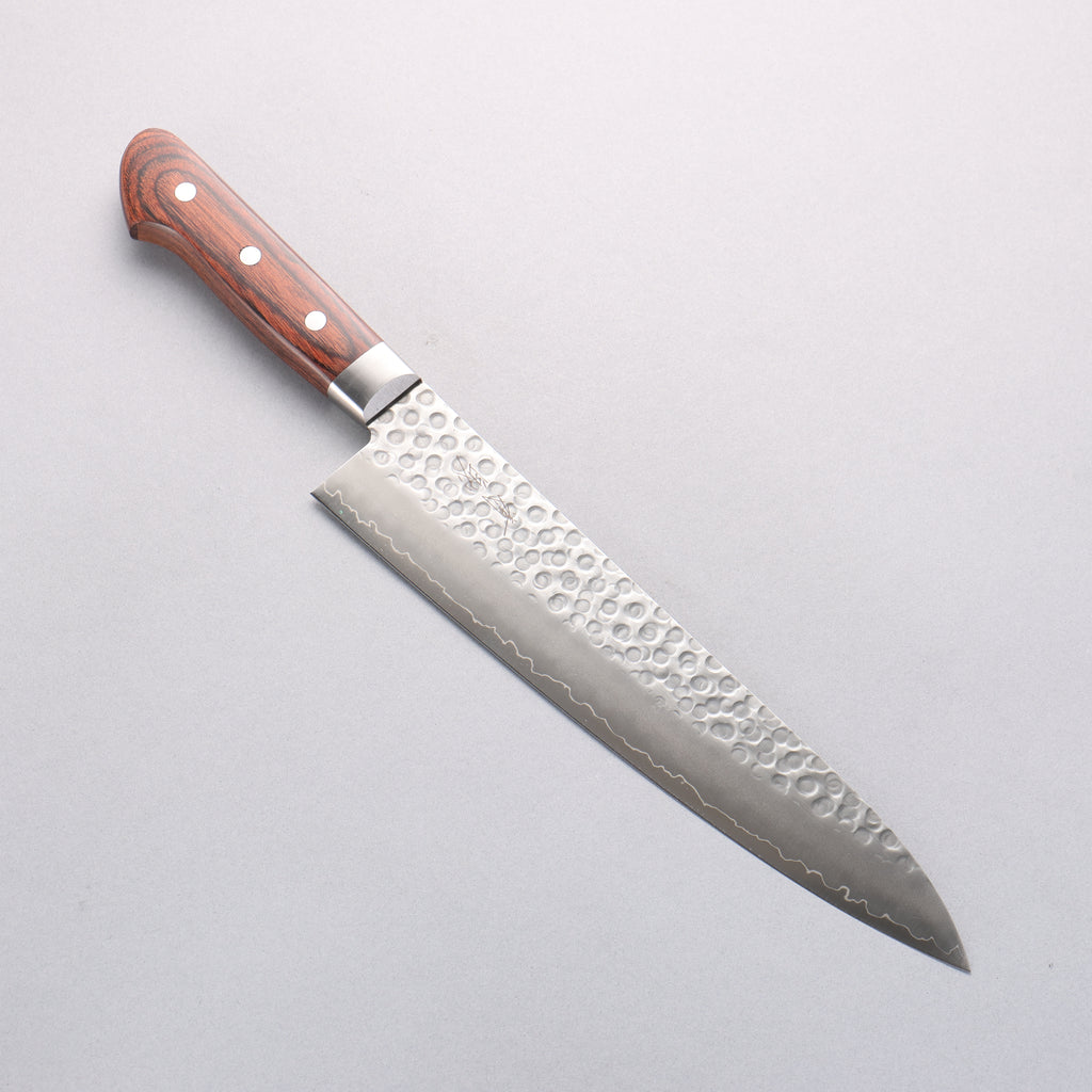 Seisuke Swedish Steel-stn Hammered Gyuto 240mm Mahogany Handle