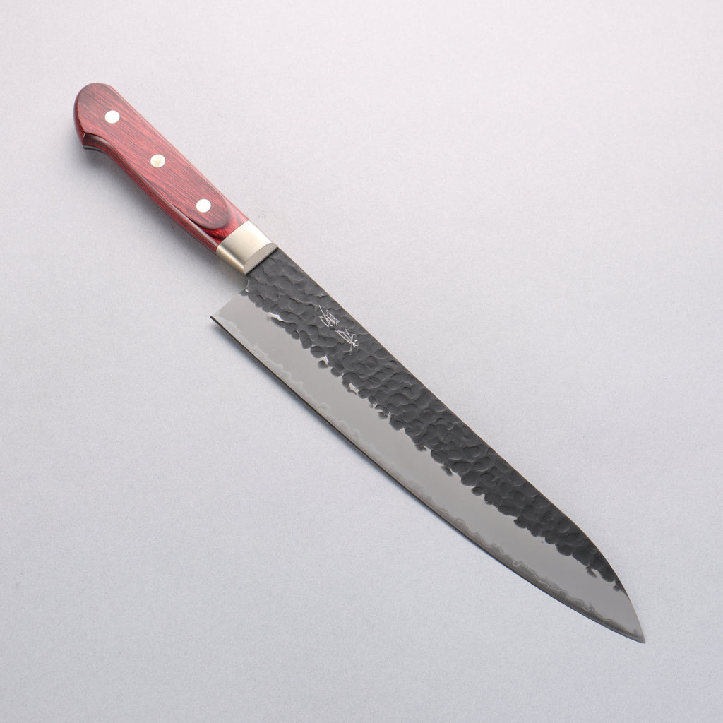 Seisuke Kurobeni Blue Super Hammered Kurouchi Gyuto 240mm Red Pakka wo