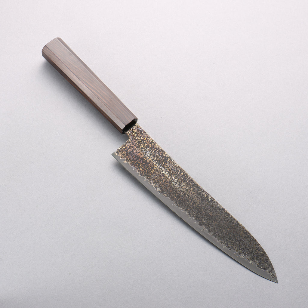 Seisuke SG2 Black Damascus Migaki Finished Gyuto 210mm Ebony Wood Hand