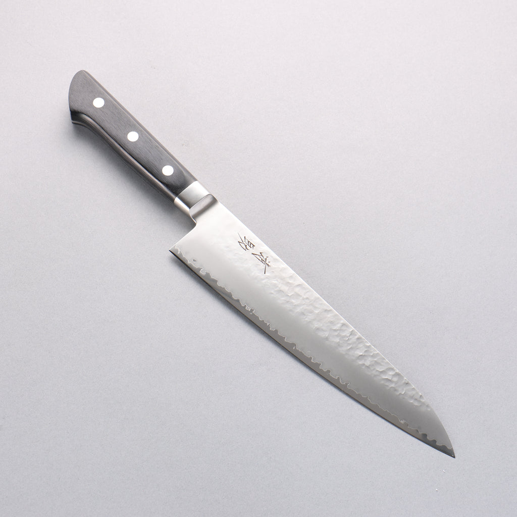 Seisuke VG5 Hammered Kasumitogi Gyuto 210mm Black Pakka wood Handle
