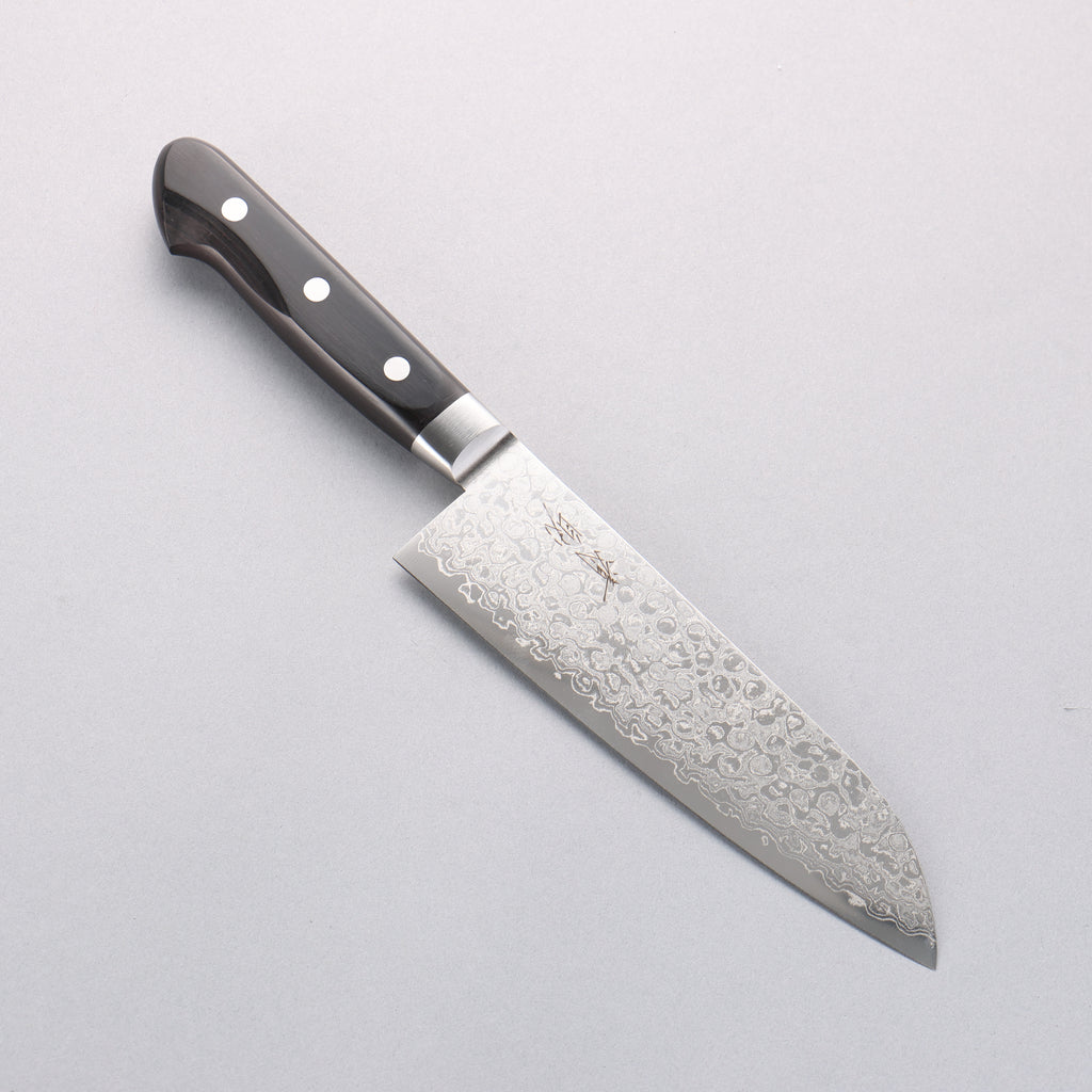 Seisuke AUS10 45 Layer Damascus Santoku 165mm Black Pakka wood Handle