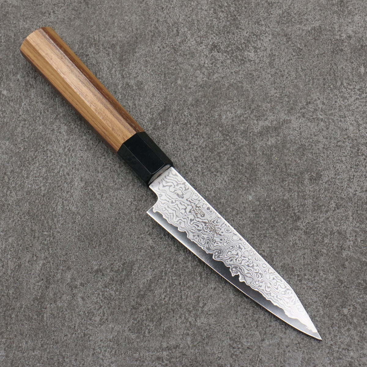 Seisuke VG10 Damascus Kiritsuke Petty-Utility 120mm Teak (ferrule: Bla ...