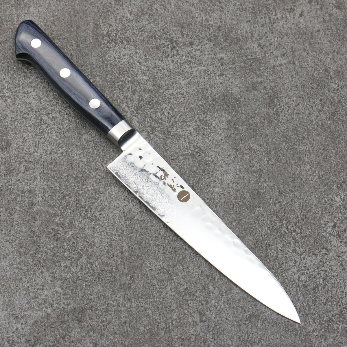 Seisuke VG10 33 Layer Hammered Petty-Utility 150mm Navy blue Pakka woo ...