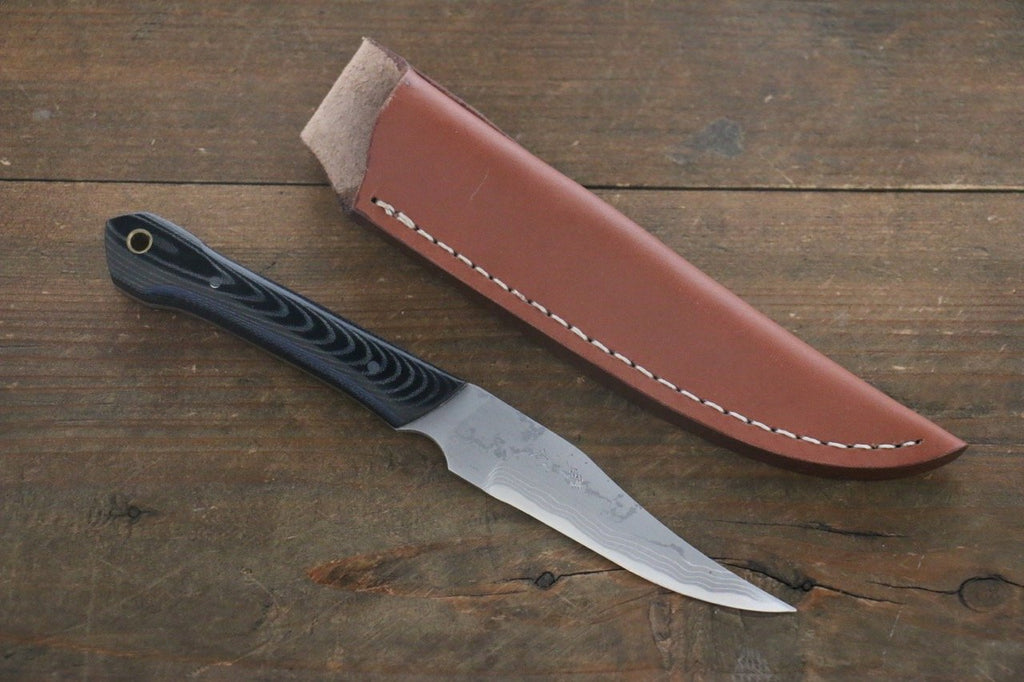 Kazuo Nomura White Steel No.2 Hunter 100mm Black Micarta Handle