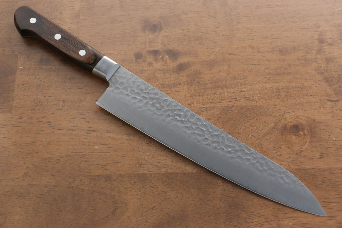 Seisuke AUS8 Hammered Gyuto 240mm Brown Pakka wood Handle – Seisuke Knife